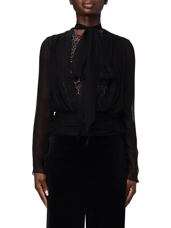 Alberta Ferretti Draped Top - Black