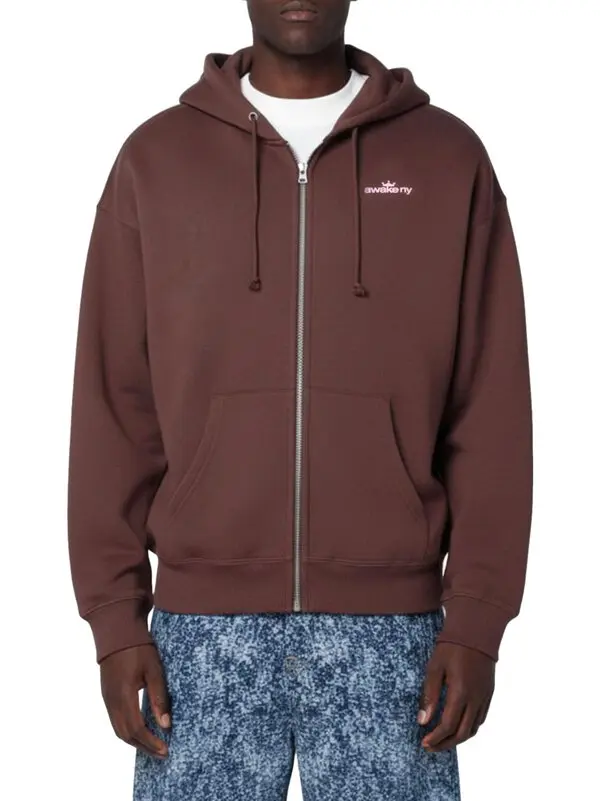 AWAKE NY Full Zip Sweatshirt - Brown