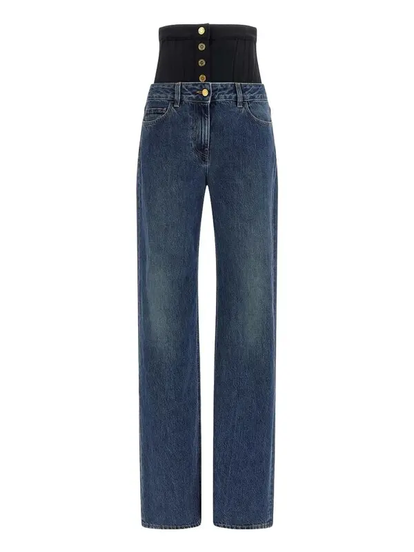 Elisabetta Franchi Straight Leg Jeans - Blue