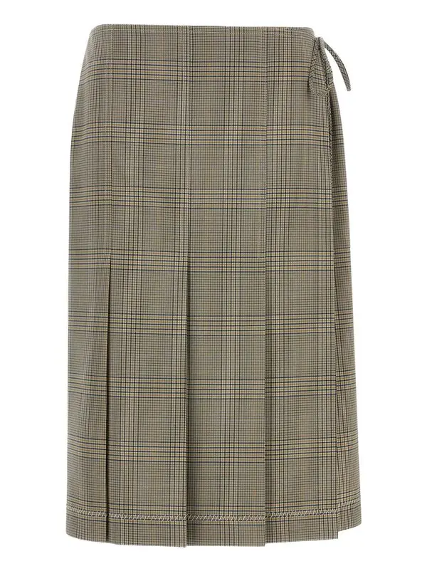 Marni Plaid Pleated Skirt - Grey