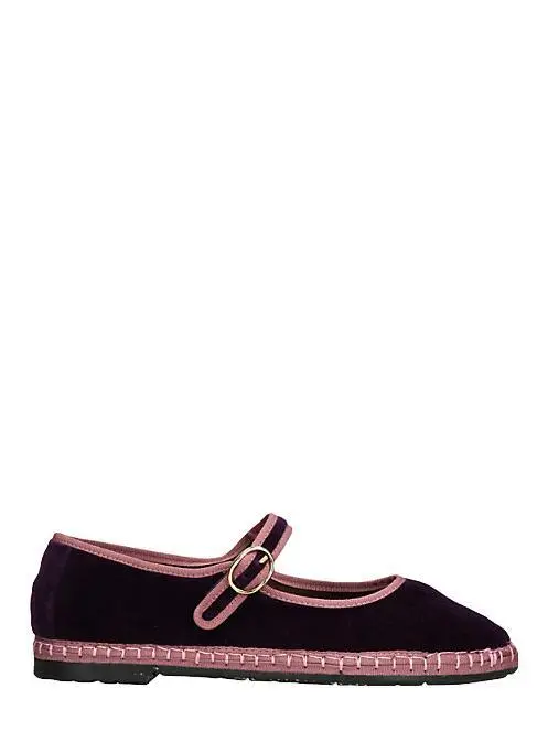 FLABELUS Randle Velvet Ballet Flats - Purple