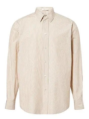 THE ROW Granada Striped Cotton Shirt - Ivory/beige