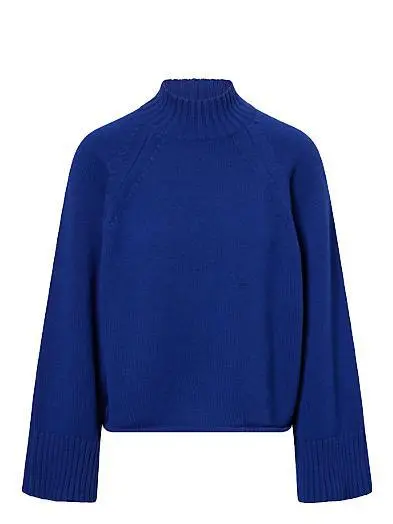 ME+EM High-neck Relaxed-fit Wool And Cashmere Jumper - Jewel Blue