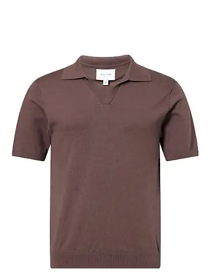 RAITH Privia Short-sleeve Knitted Polo Top - Mocha