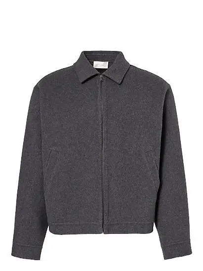 THE ROW Noggu Cashmere And Wool-blend Zip-up Jacket - Dark Charcoal