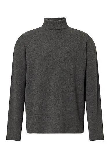 THE ROW Funnel-neck Cashmere Jumper - Medium Grey Melange