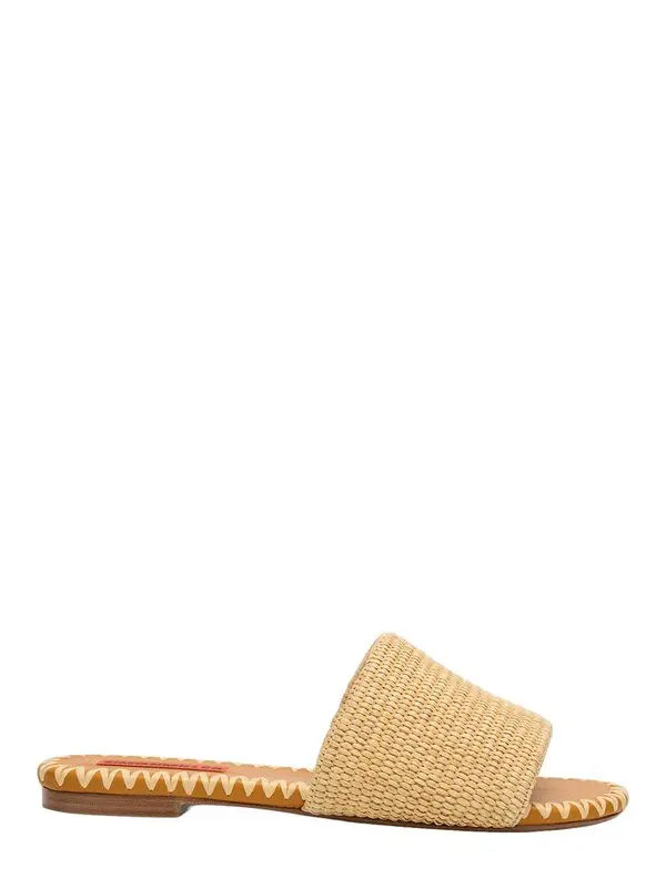SIMONMILLER Salerno Raffia Flat Slide Sandals - Natural