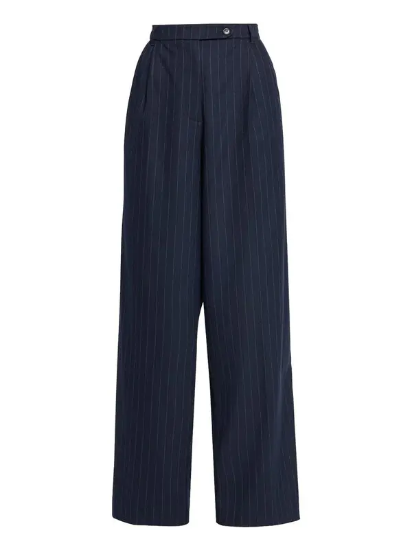SANS FAFF Atlas Pinstripe Twill Trousers - Navy Pinst