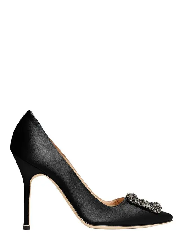 Manolo Blahnik Hangisi 105mm Satin Pumps - Black