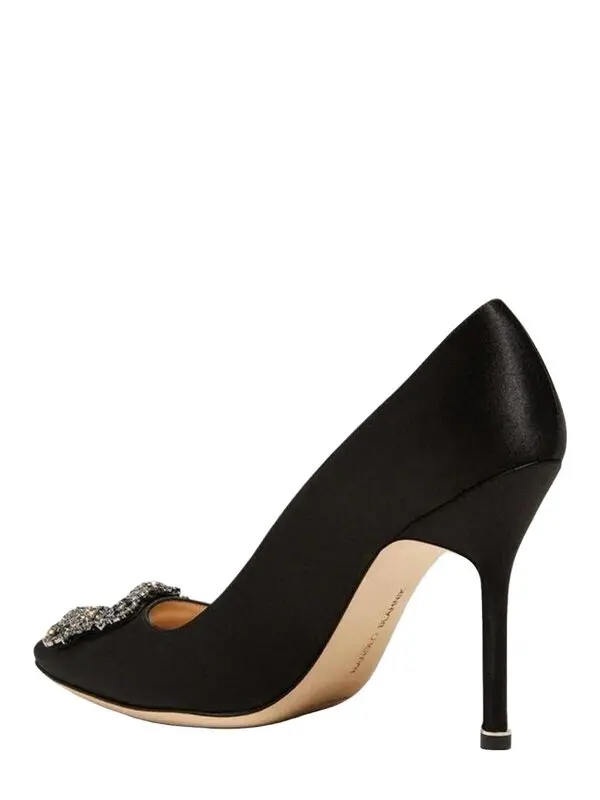 Manolo Blahnik Hangisi 105mm Satin Pumps - Black