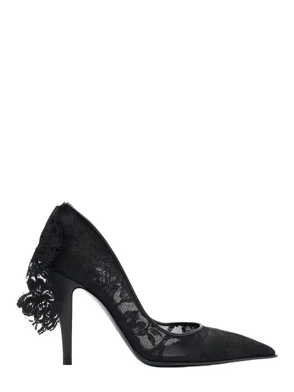 Alexander McQueen Floral Lace Pumps - Black
