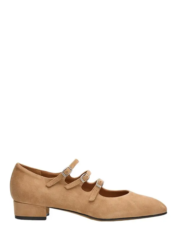 CAREL Ariana Suede Ballerina Pumps - Brown