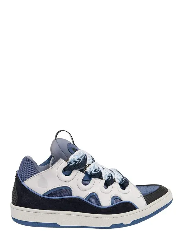 LANVIN Curb Leather Skate Sneakers - Black/navy
