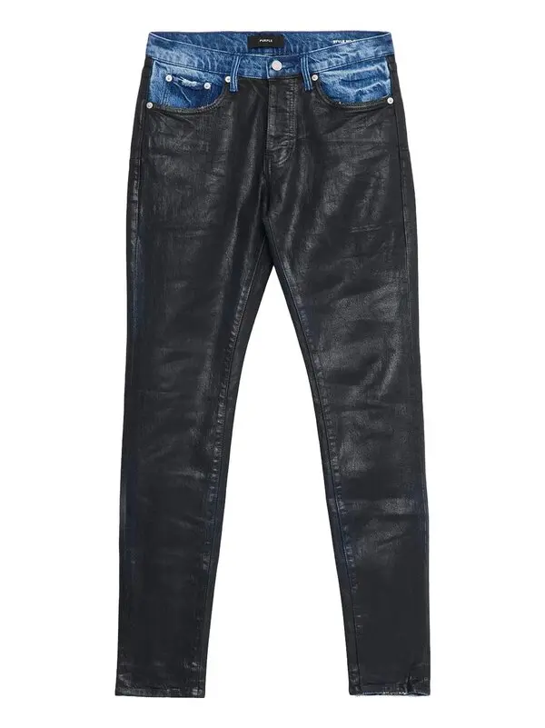 PURPLE BRAND Coated Skinny Jeans - Black