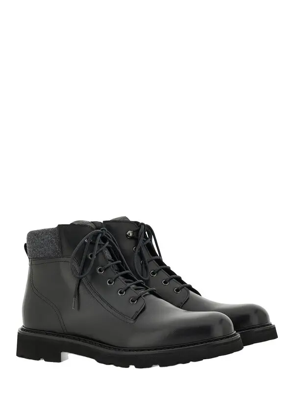 Canali Calfskin Ankle Boot - Black