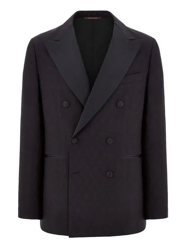 Canali Double-breasted Modern Fit Tuxedo Jacket In A Wool And Silk Blend - Black