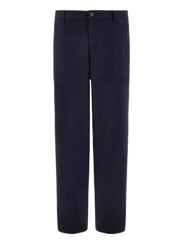 Canali Cotton And Cashmere Gabardine Pants - Blue
