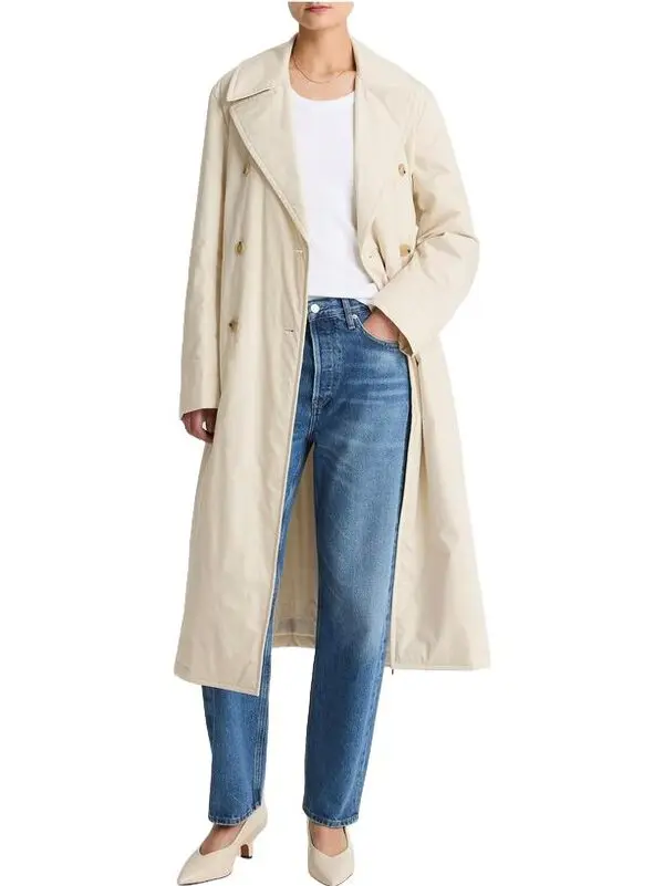 Vince Padded Cotton Long Coat - White