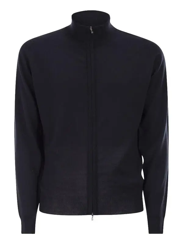John Smedley Extra Fine Merino Wool Cardigan - Night Blue