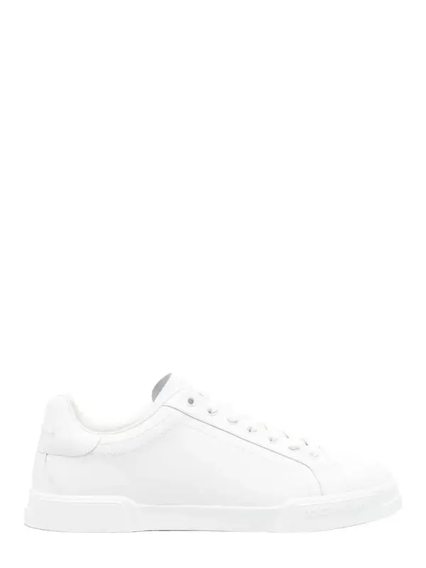 Dolce & Gabbana Portofino Leather Sneakers - White