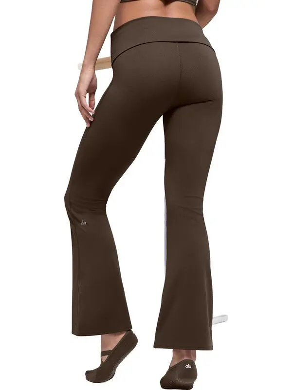 Alo Yoga Softsculpt 7/8 Foldover Flare Legging - Espresso