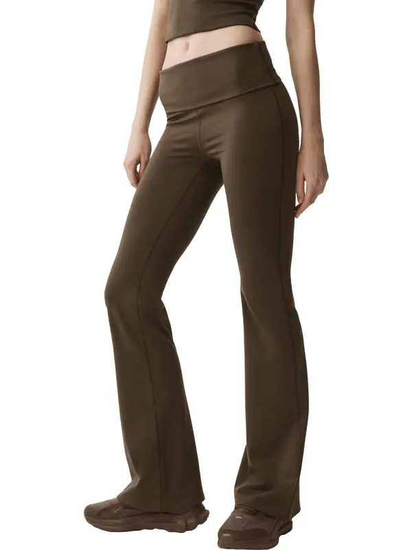Alo Yoga Softsculpt Foldover Flare Legging Regular - Espresso