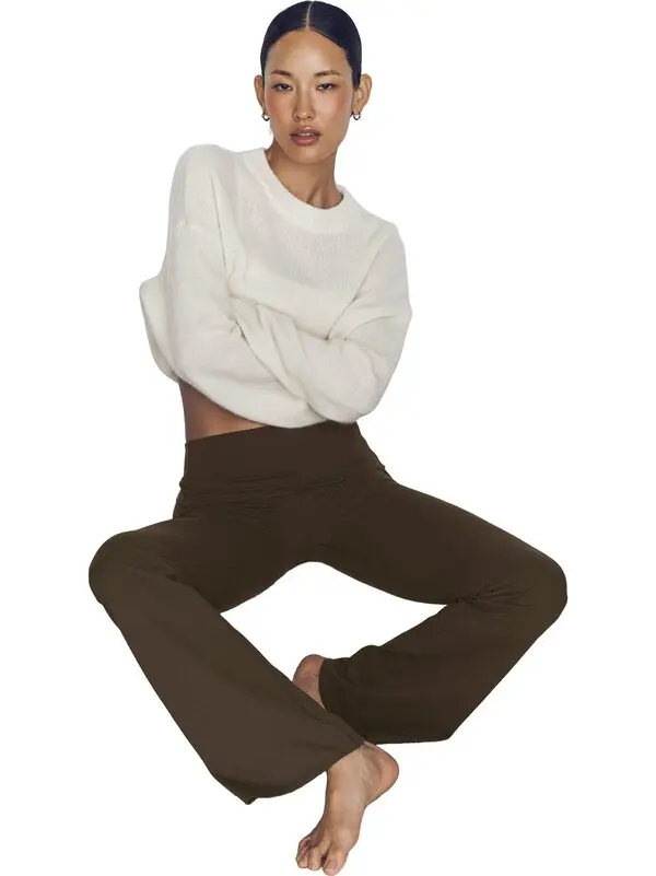 Alo Yoga Softsculpt Foldover Flare Legging Regular - Espresso