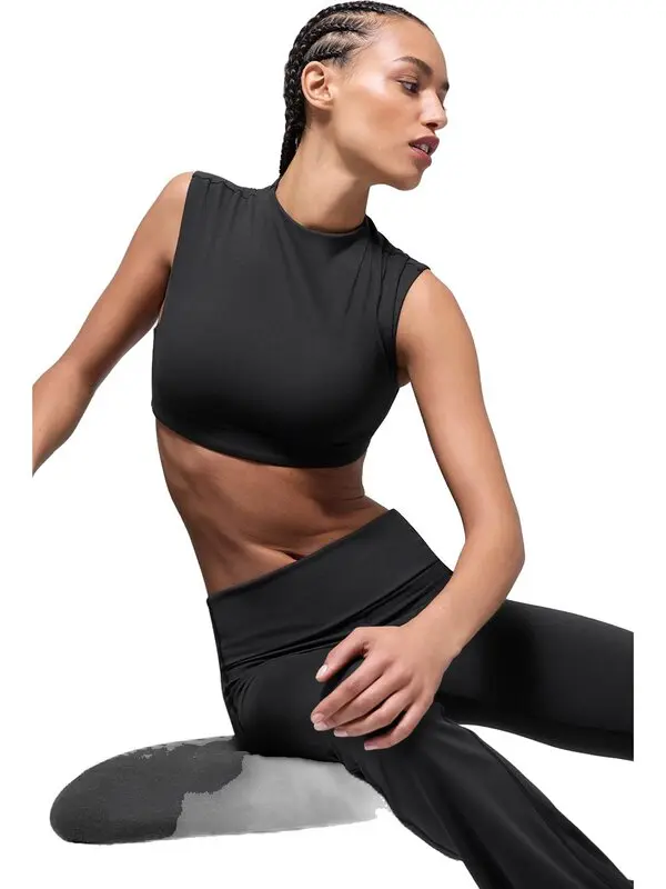 Alo Yoga Softsculpt Capped Out Top - Black