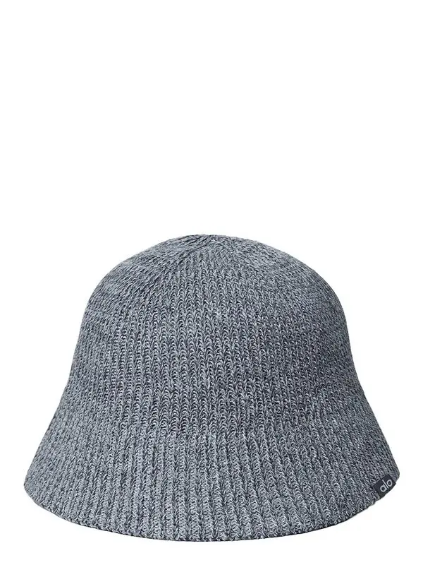 Alo Yoga Denim Knit Cloche Top - Steel Grey/anthracite