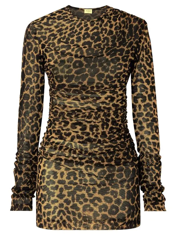 Saint Laurent Leopard-print Mini Dress - Animal Print