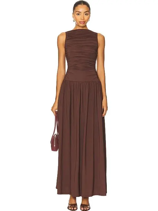 NIA Clea Maxi Dress - Espresso