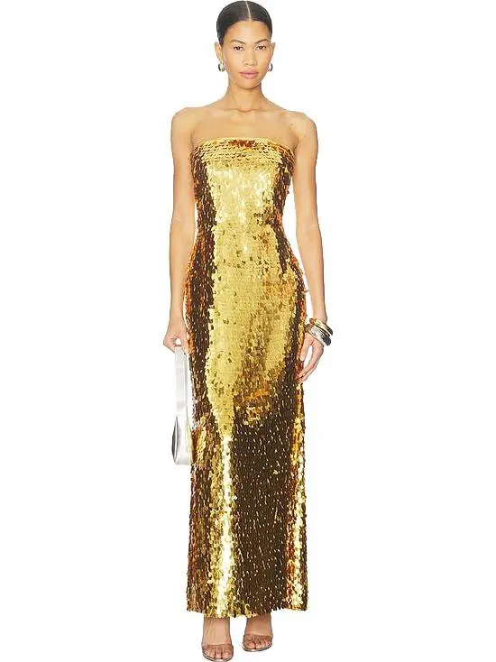 SIMONMILLER Sculpty Strapless Sequin Dress - Star Gold