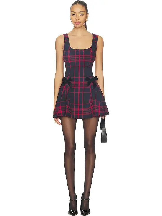 Majorelle Essie Mini Dress - Red & Navy Plaid
