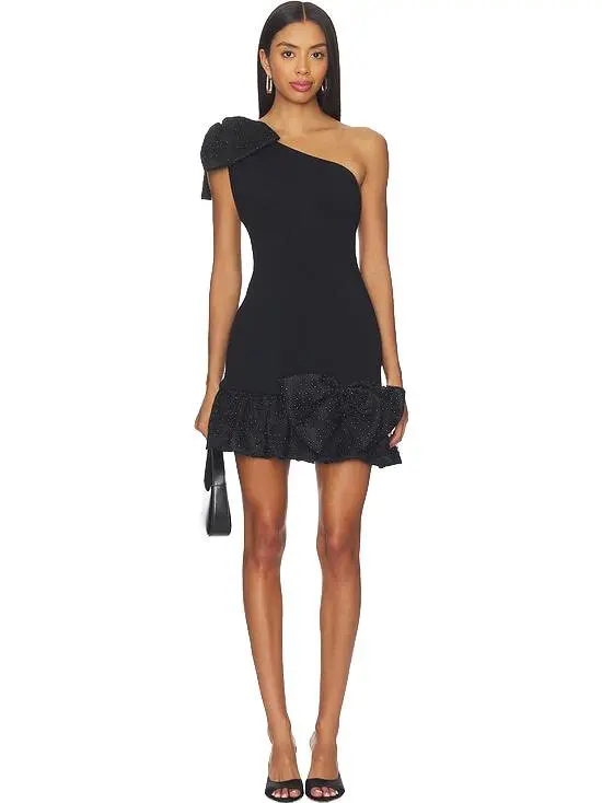 Saylor Marsia One-shoulder Mini Dress - Black