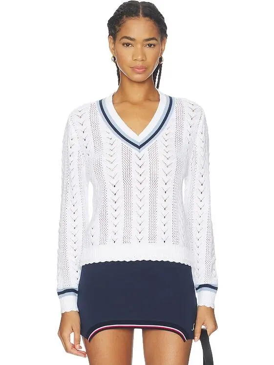 The Upside Citta Sonny V Neck Sweater - White