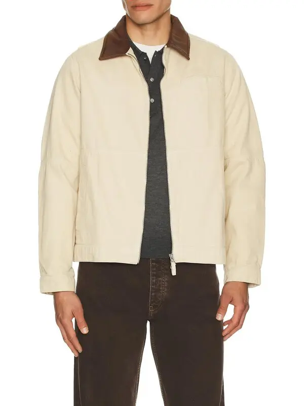 PERCIVAL Preface Contrast Collar Jacket - Ecru