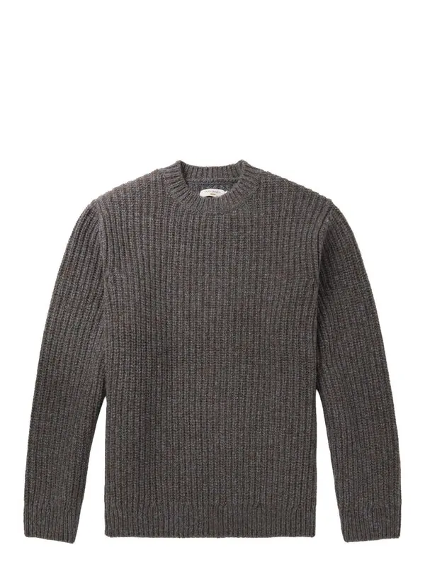 Nudie Jeans August Ribbed Wool Sweater - Brown