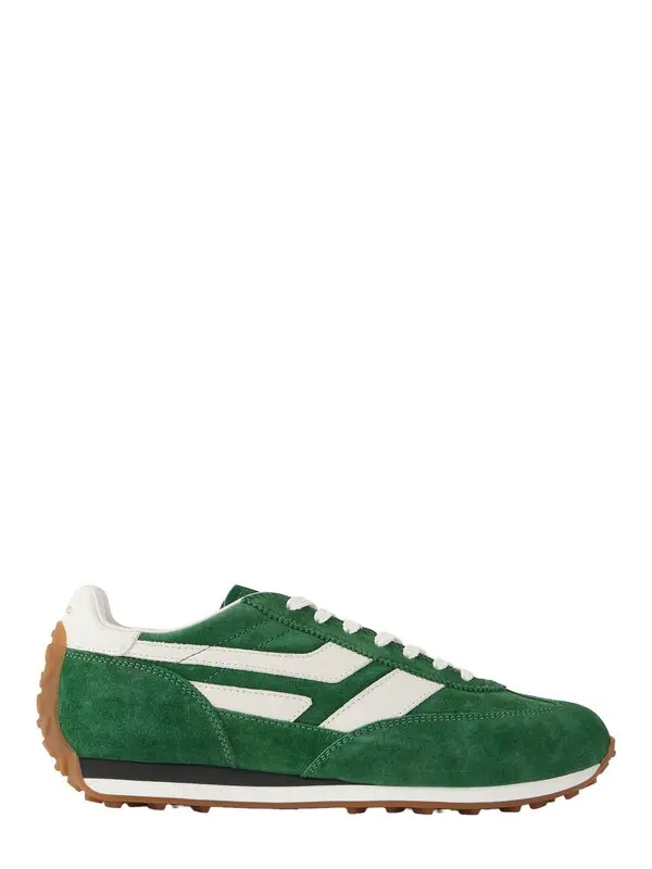 TOM FORD Mick Leather-trimmed Suede Sneakers - Green