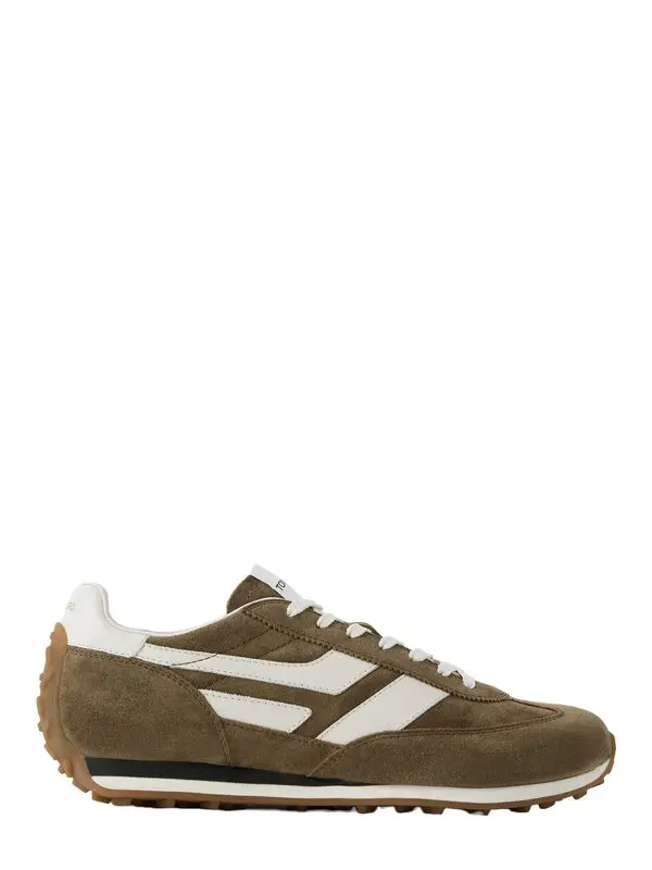TOM FORD Mick Leather-trimmed Suede Sneakers - Brown