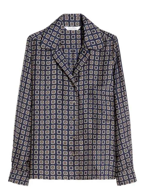 Max Mara Printed Silk Shirt - Ultramarine