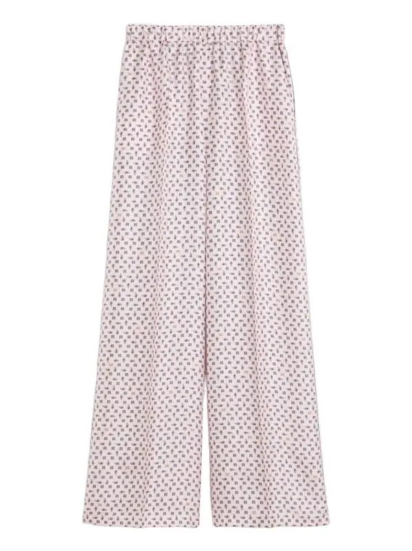 Max Mara Printed Silk Trousers - Pink