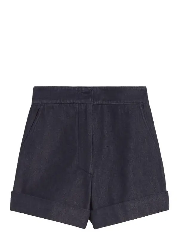 Max Mara Denim-look Cotton Shorts - Midnightblue
