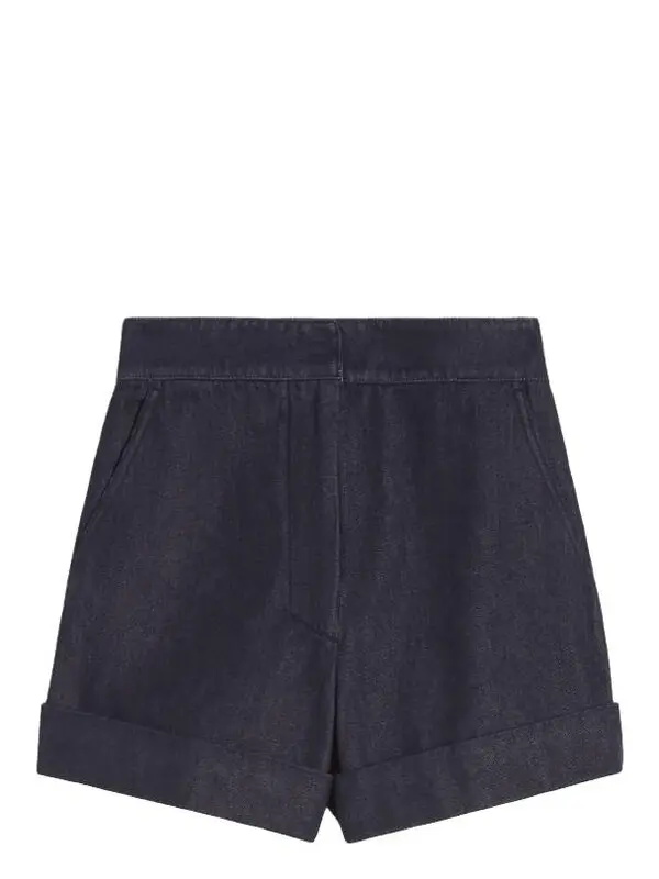 Max Mara Denim-look Cotton Shorts - Midnightblue