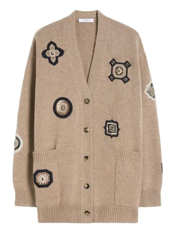 Max Mara Long Wool And Cashmere Cardigan - Sand