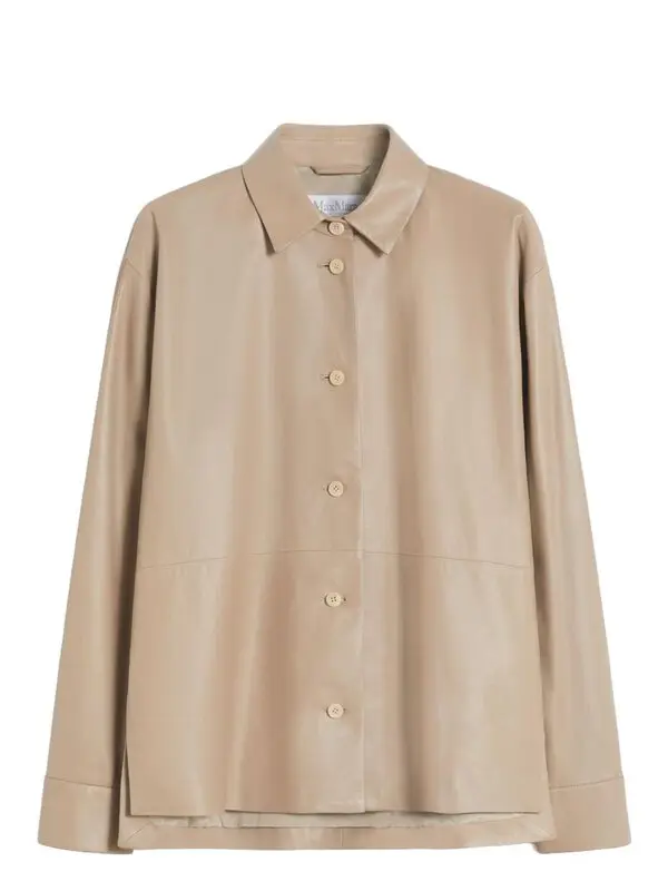 Max Mara Nappa Leather Shirt Jacket - Sand