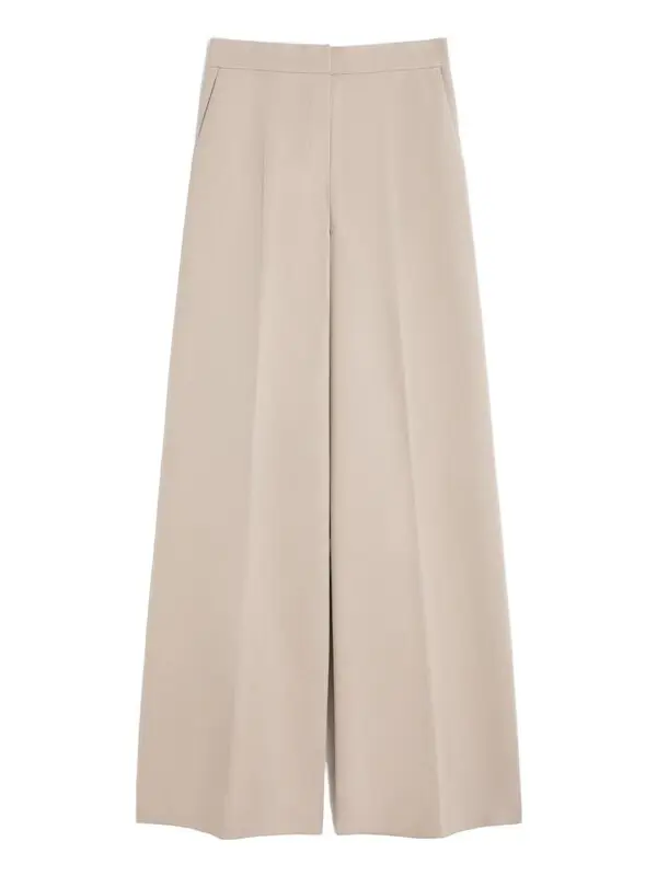 Max Mara Compact Jersey Wide Leg Trousers - Sand