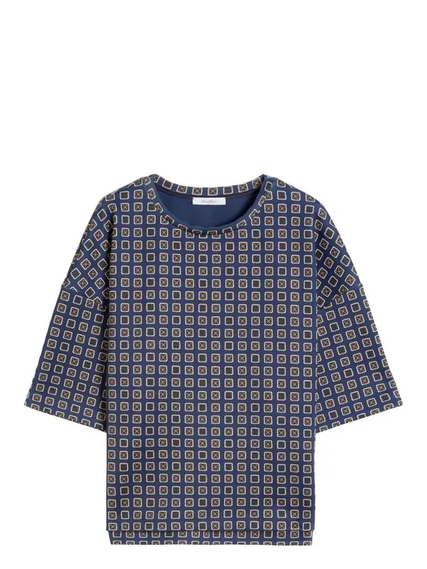 Max Mara Printed Jersey T-shirt - Navy