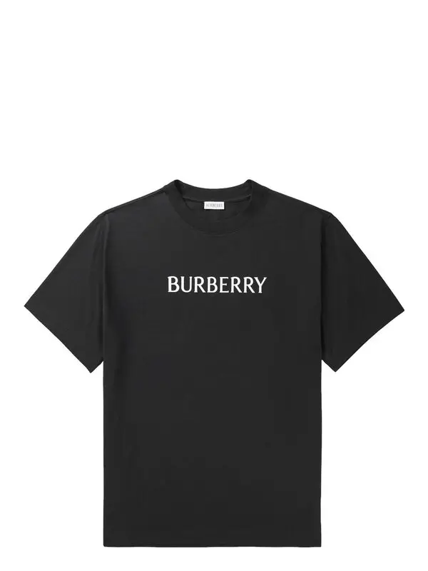 Burberry Seth Logo-print Cotton-jersey T-shirt - Black