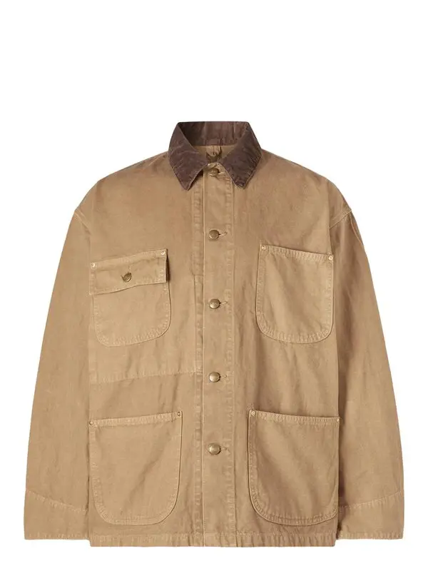 ORSLOW Corduroy-trimmed Cotton-canvas Jacket - Brown