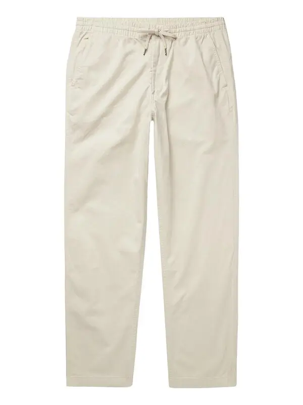 Ralph Lauren Prepster Tapered Cotton-blend Twill Drawstring Trousers - Neutrals